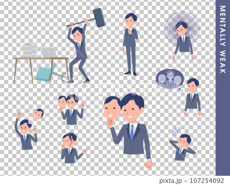 Set of mentally weak sales consultant men - Stock Illustration ...