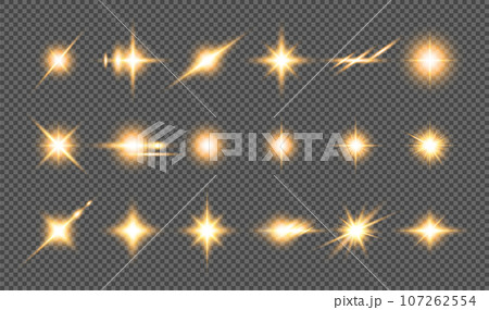 Transparent golden light effects on a...のイラスト素材 [107262554] - PIXTA
