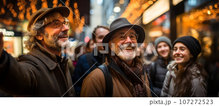 A friendly tour guide leading a group of...のイラスト素材 [107272523] - PIXTA