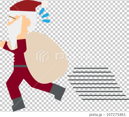 Santa Claus running in a hurry - Stock Illustration [107275861] - PIXTA