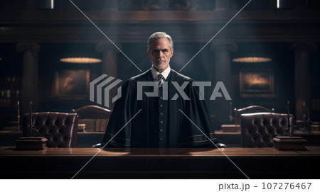 Court of Law Trial. Portrait of Impartial Judge...のイラスト素材 [107276467 ...