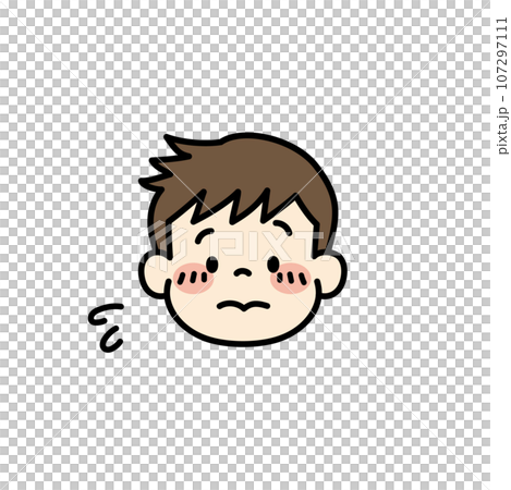 子ども 顔 アイコン イラスト 恥ずかしいのイラスト素材 [107297111] - PIXTA