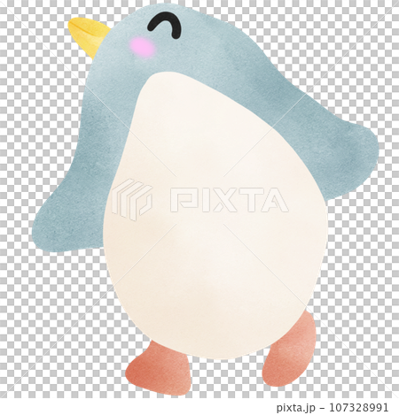 Cute blue penguin cartoon drawing on the iceberg-插圖素材 [107328991] - PIXTA圖庫