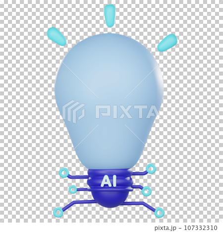3d artificial intelligence lamp iconのイラスト素材 [107332310] - PIXTA