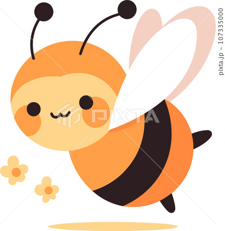 Hand Drawn Bee character in flat styleのイラスト素材 [107335000] - PIXTA