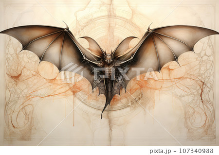 Image of abstract fantasy of bat demon,...のイラスト素材 [107340988] - PIXTA