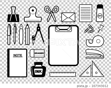 Stationery illustration set/line drawing - Stock Illustration ...