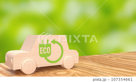 The wood car and eco icon for ecological...のイラスト素材 [107354661] - PIXTA