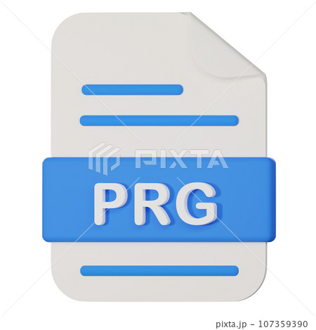 prg filename extension 3d iconのイラスト素材 [107359390] - PIXTA