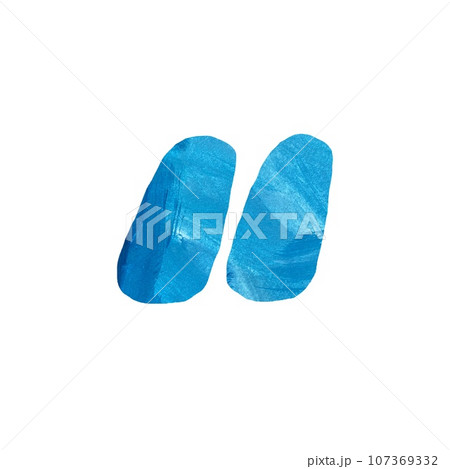 Quote inverted comma blue watercolor hand drawnのイラスト素材 [107369332] - PIXTA