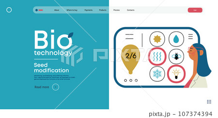 Bio Technology, Seed Modification -modern flat...のイラスト素材 [107374394 ...