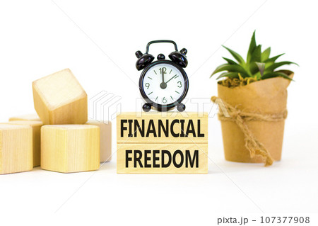 Financial freedom symbol. Concept words...の写真素材 [107377908] - PIXTA