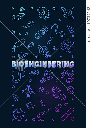 Bioengineering vector Research concept vertical...のイラスト素材 [107393424 ...
