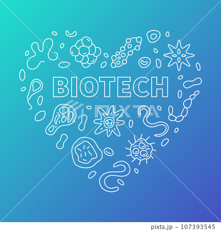 Biotech concept outline vector heart shaped...のイラスト素材 [107393545] - PIXTA