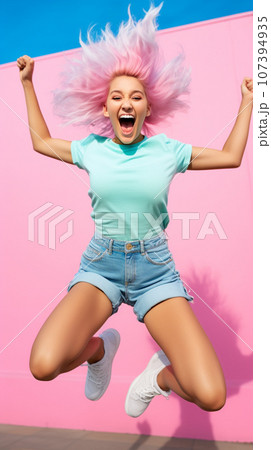Happy stylish girl のイラスト素材 [107394935] - PIXTA