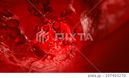 Blood vessels which red objects or molecules...のイラスト素材 [107403270] - PIXTA