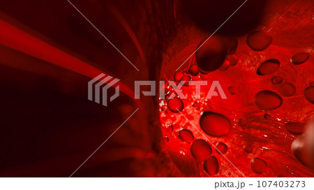 Blood vessels which red objects or molecules...のイラスト素材 [107403273] - PIXTA