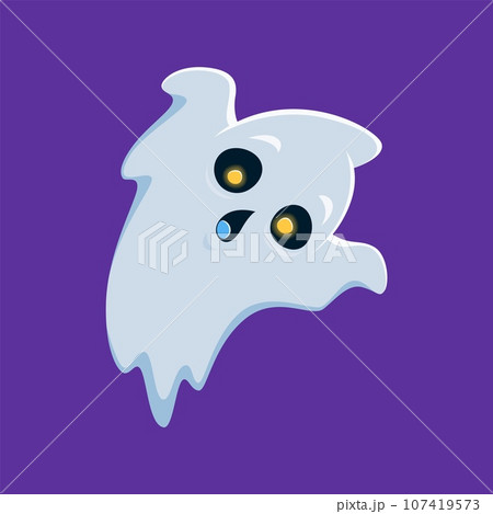 Halloween ghost character with wide glowing...のイラスト素材 [107419573] - PIXTA