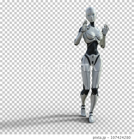 AI robot female android android perming3DCG... - Stock Illustration ...