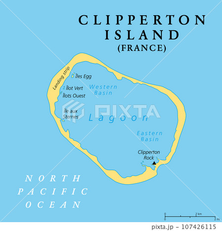 Clipperton Island, political map. Also known as...のイラスト素材 [107426115 ...