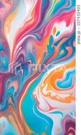 abstract background with color flow, liquid dropsのイラスト素材 [107430405 ...