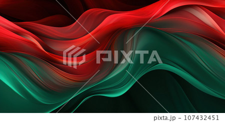 Waves of Christmas colorful fabric with red and...のイラスト素材 [107432451 ...