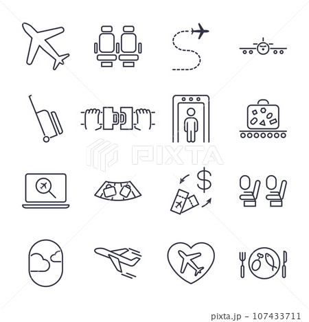 Airport icon set, airport management icons,...のイラスト素材 [107433711] - PIXTA