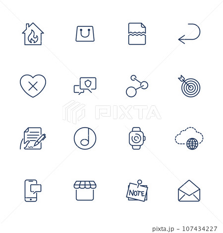 Simple UI icons for app, sites, programs....のイラスト素材 [107434227] - PIXTA