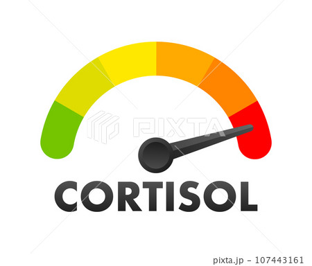 Cortisol Level Meter, measuring scale. Cortisol...のイラスト素材 [107443161 ...
