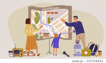 Disaster Prevention Plan Compositionのイラスト素材 [107456842] - PIXTA