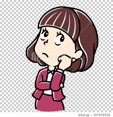 woman under consideration - Stock Illustration [107458526] - PIXTA