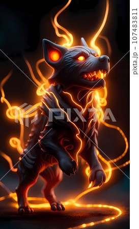 3D hellhound cartoon character design...のイラスト素材 [107483811] - PIXTA