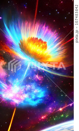 Supernova galaxy space background illustration のイラスト素材 [107483842] - PIXTA