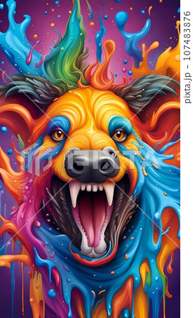 Liquid splash with animal shape illustration のイラスト素材 [107483876] - PIXTA