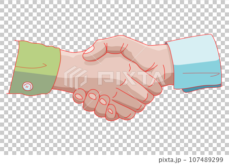 Handshake friendship promise bond peace color - Stock Illustration ...