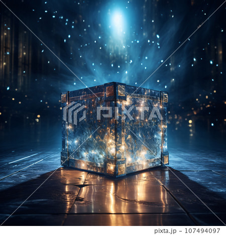 Mystery Box with Light Emanating, Mysterious...のイラスト素材 [107494097] - PIXTA