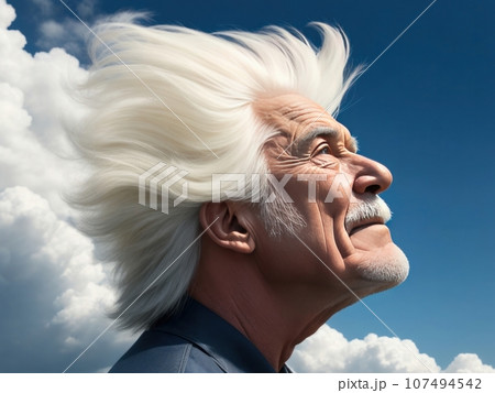 Old man looking up in the skyのイラスト素材 [107494542] - PIXTA