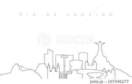 Outline Rio de Janeiro skyline. のイラスト素材 [107496277] - PIXTA
