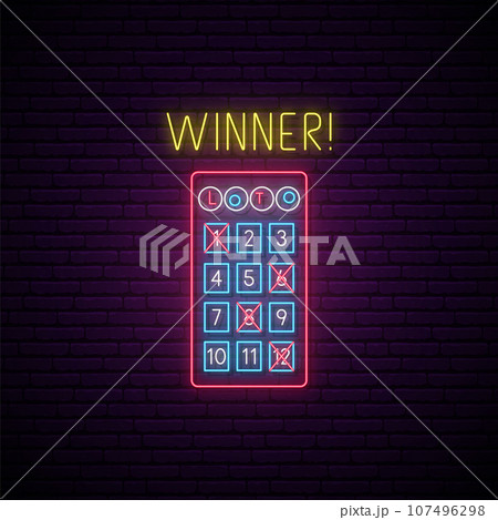 Neon Winner sign. のイラスト素材 [107496298] - PIXTA