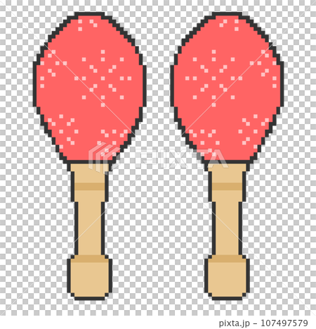Pixel art_maracas (red) - Stock Illustration [107497579] - PIXTA