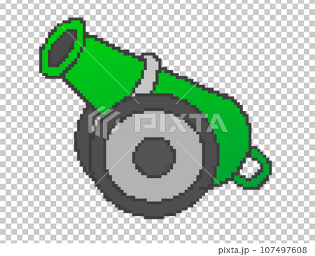 Cannon_pixel art (green) - Stock Illustration [107497608] - PIXTA