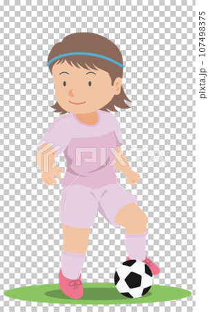 Soccer player trapping the ball, women's soccer - Stock Illustration ...