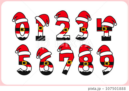 Versatile Collection of Santa Claus Numbers for...のイラスト素材 [107501888 ...