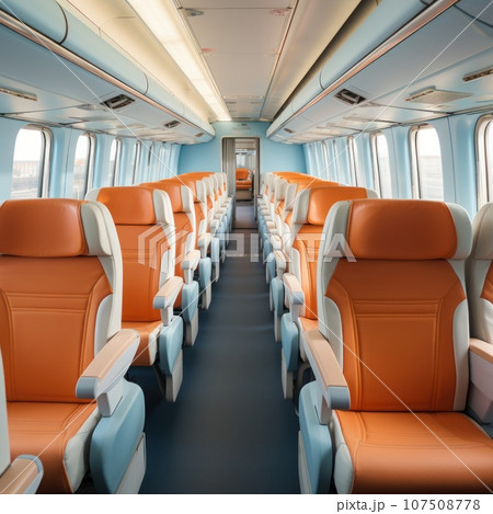 Passenger train interior: comfortable,...のイラスト素材 [107508778] - PIXTA
