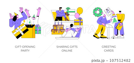 Online celebration abstract concept vector...のイラスト素材 [107512482] - PIXTA