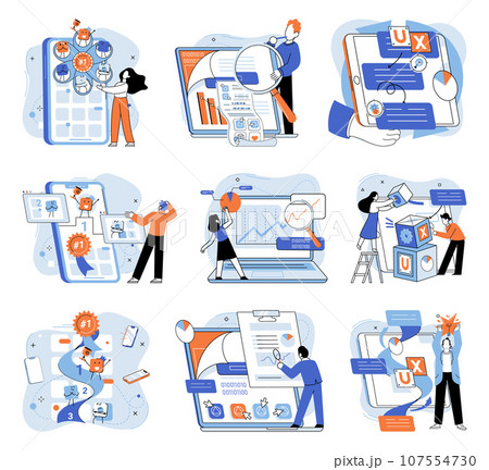 Application testing metaphor. Vector...のイラスト素材 [107554730] - PIXTA