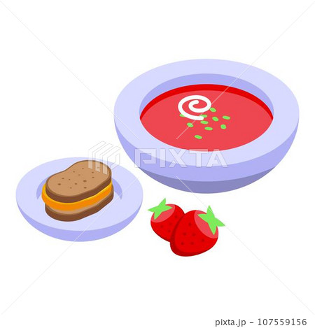Lunch food icon. Isometric of lunch food vector...のイラスト素材 [107559156 ...