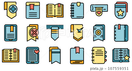 Bookmark icons set. Outline set of bookmark...のイラスト素材 [107559351] - PIXTA