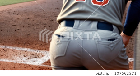 Close-up rear view of a baseball pitcher in...のイラスト素材 [107562571] - PIXTA