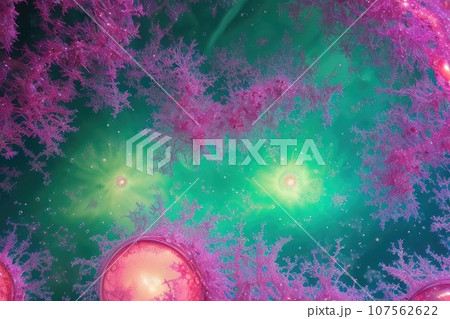 Alien virus cell. a close up of a colorful...のイラスト素材 [107562622] - PIXTA